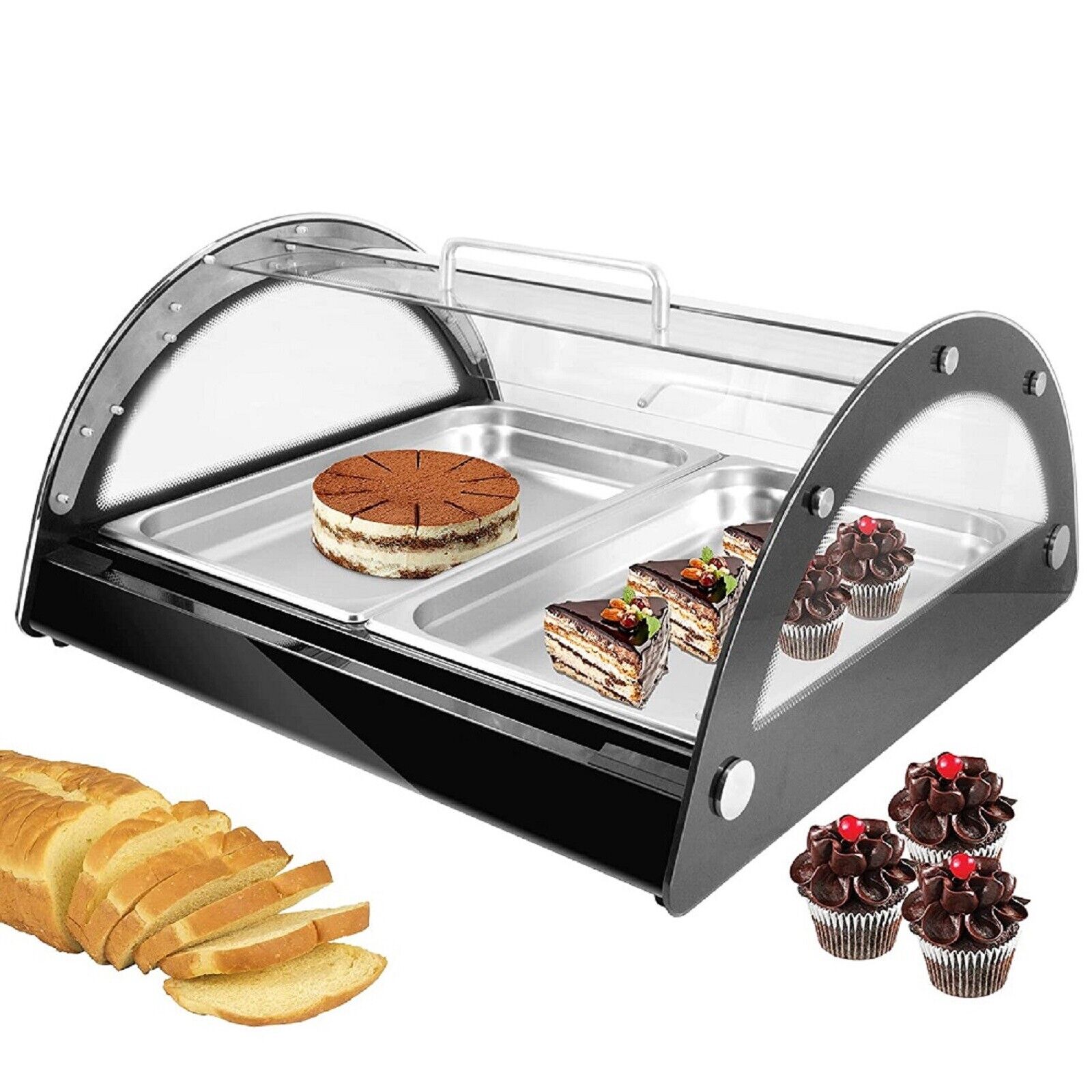 Hakka Brothers Commercial Countertop Bakery Display Case Muffins Showc ...