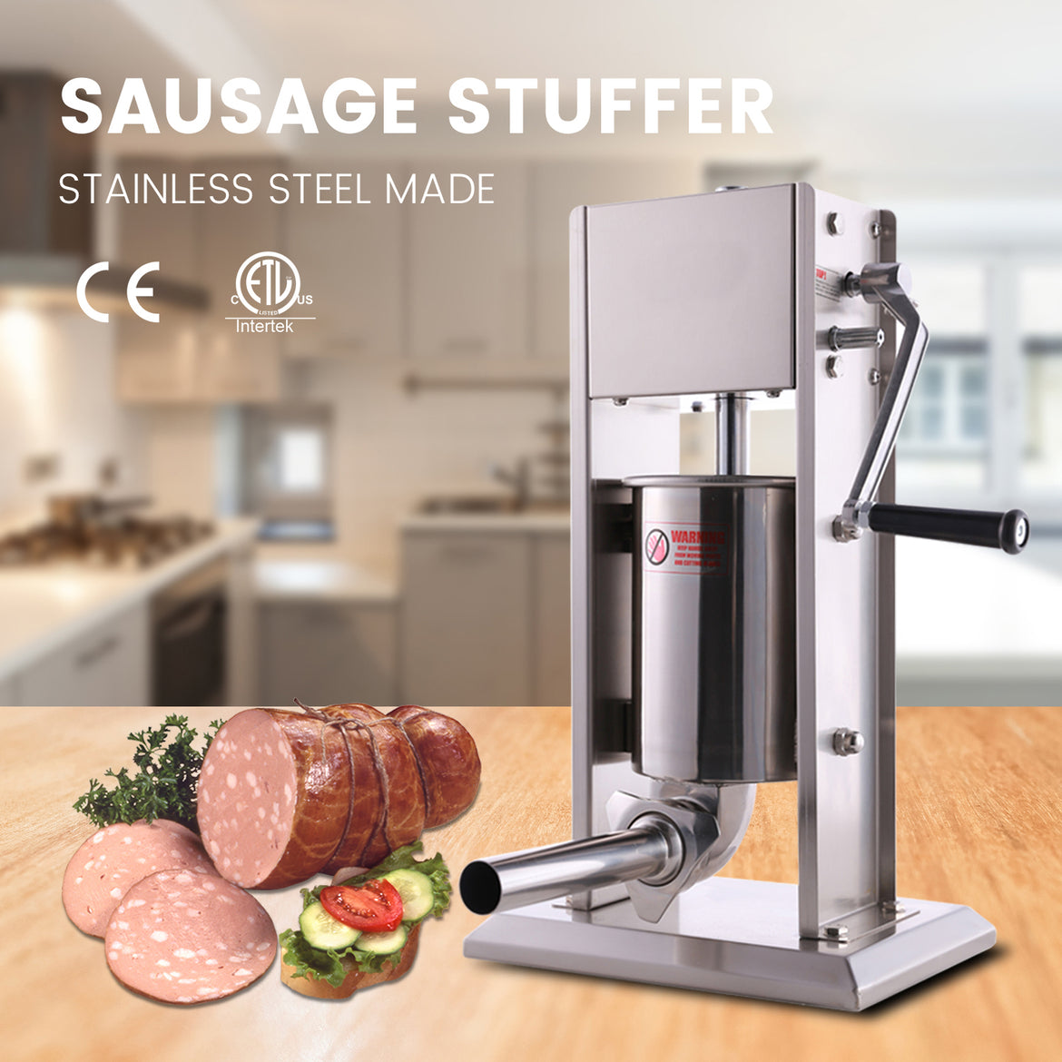 Hakka Stainless Steel Vertical Sausage Maker,2 in 1 Sausage Stuffer/Sp ...