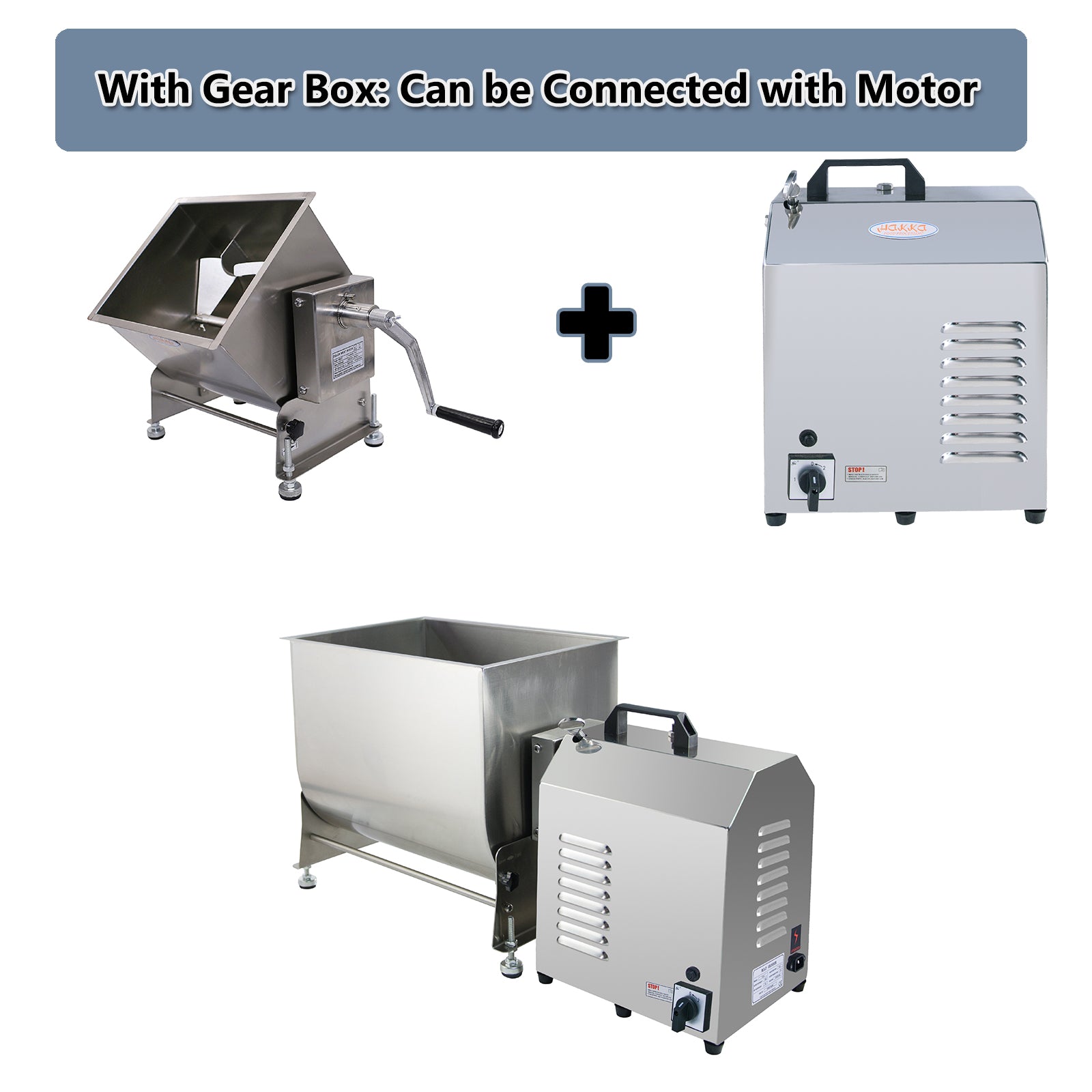 Hakka Commercial 65lbs 40L Meat Mixer Stainless Steel Tilt Tank Sausag ...