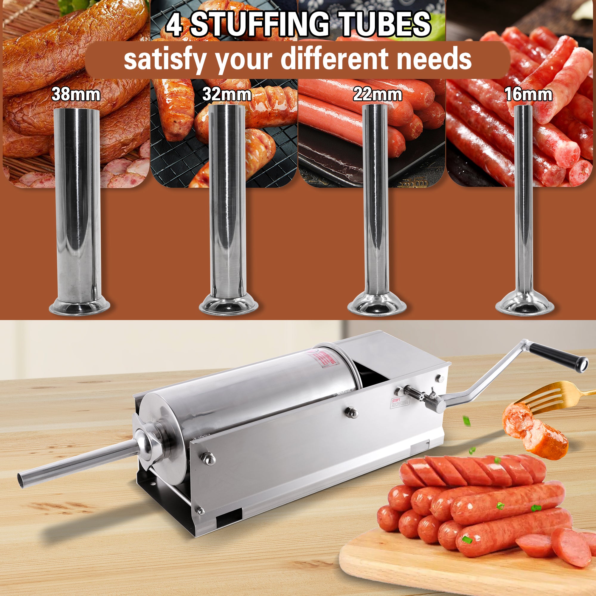 Hakka 15 Lbs 7 Liter Sausage Stuffers 2 Speed Horizontal Sausage Make Hakka Brothers Corp