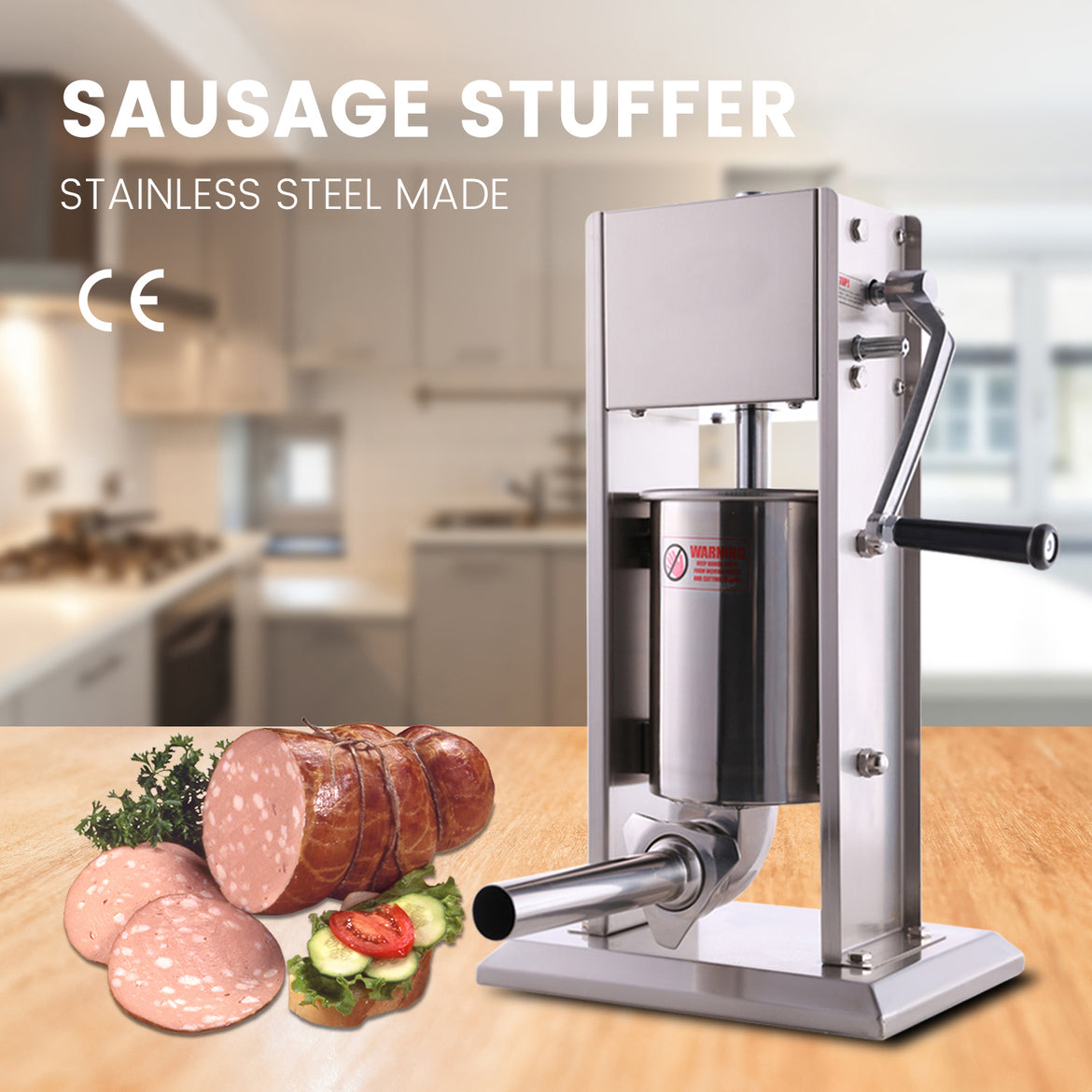Hakka Stainless Steel Vertical Sausage Maker,2 in 1 Sausage Stuffer/Sp ...