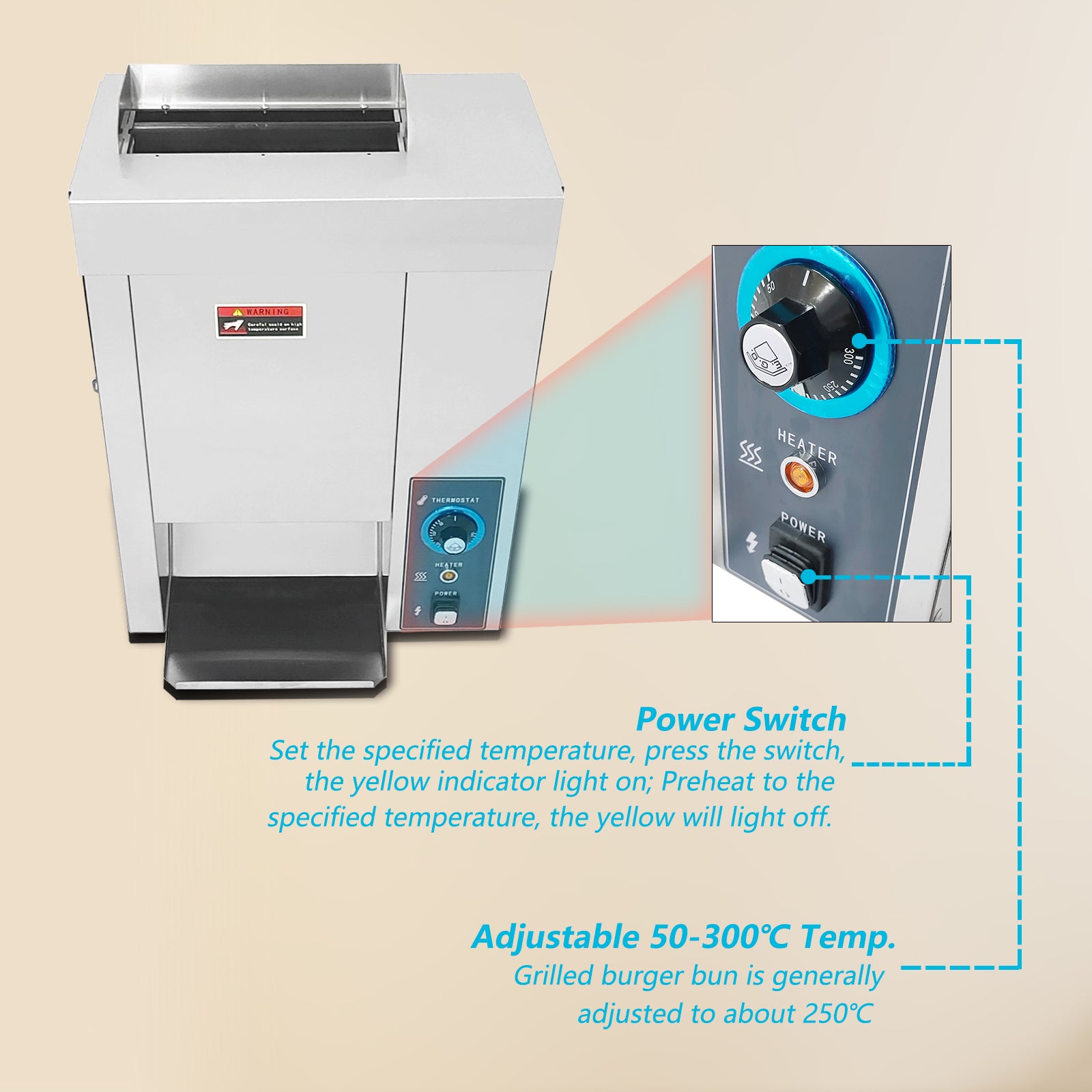 EasyRose Vertical Hamburger Toasting Machine Automatic Chain Type Toas ...