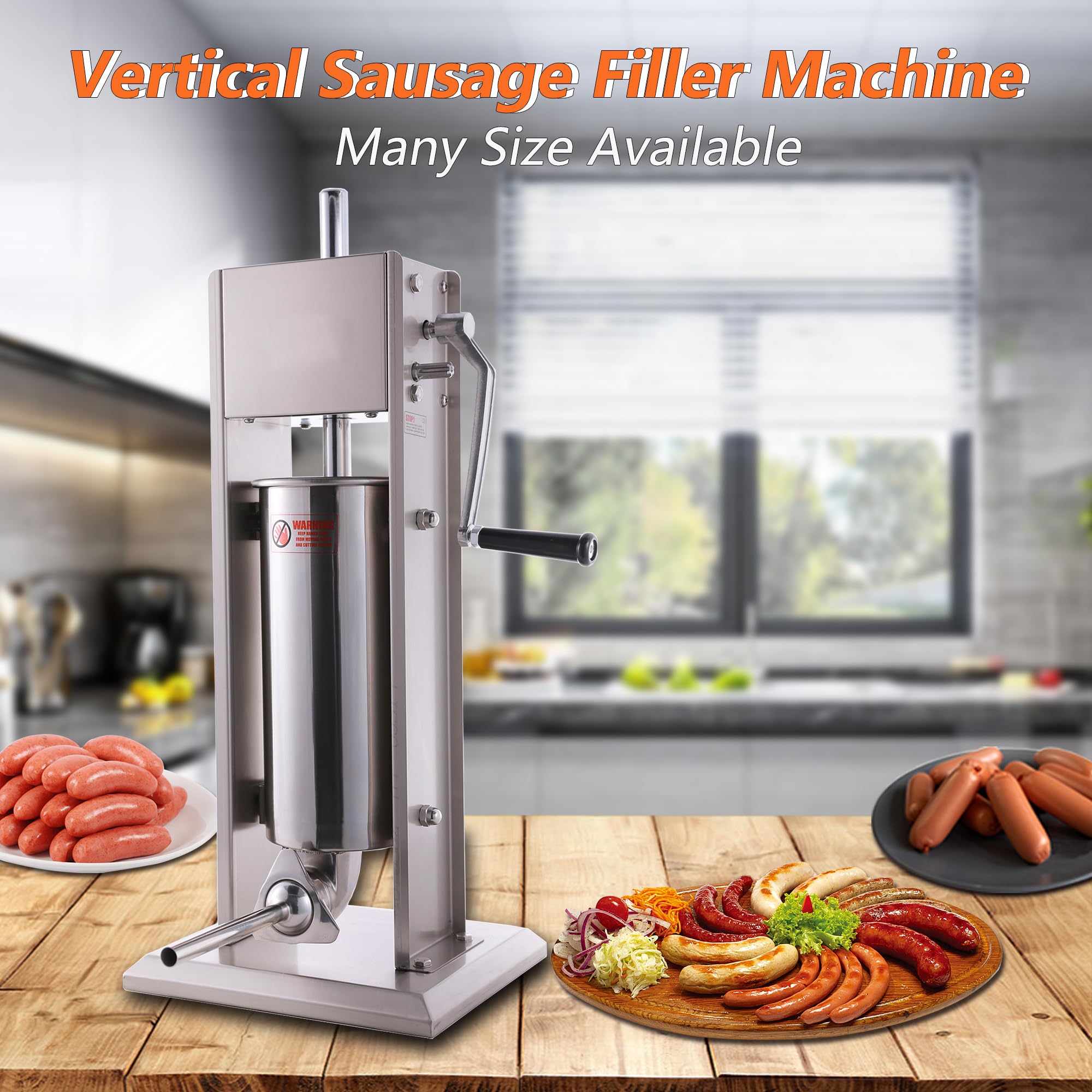 Hakka 3L/7lb Sausage Stuffers and 2 Speed Stainless Steel Vertical Sau ...
