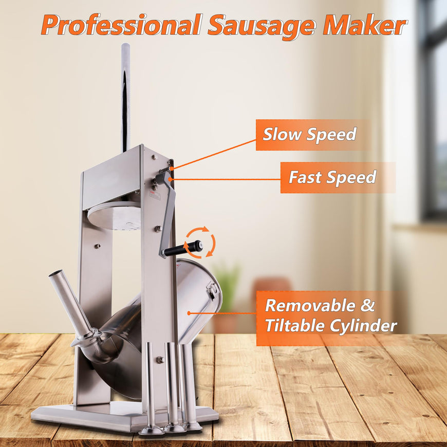 Hakka Stainless Steel Vertical Sausage Maker,2 in 1 Sausage Stuffer/Sp ...