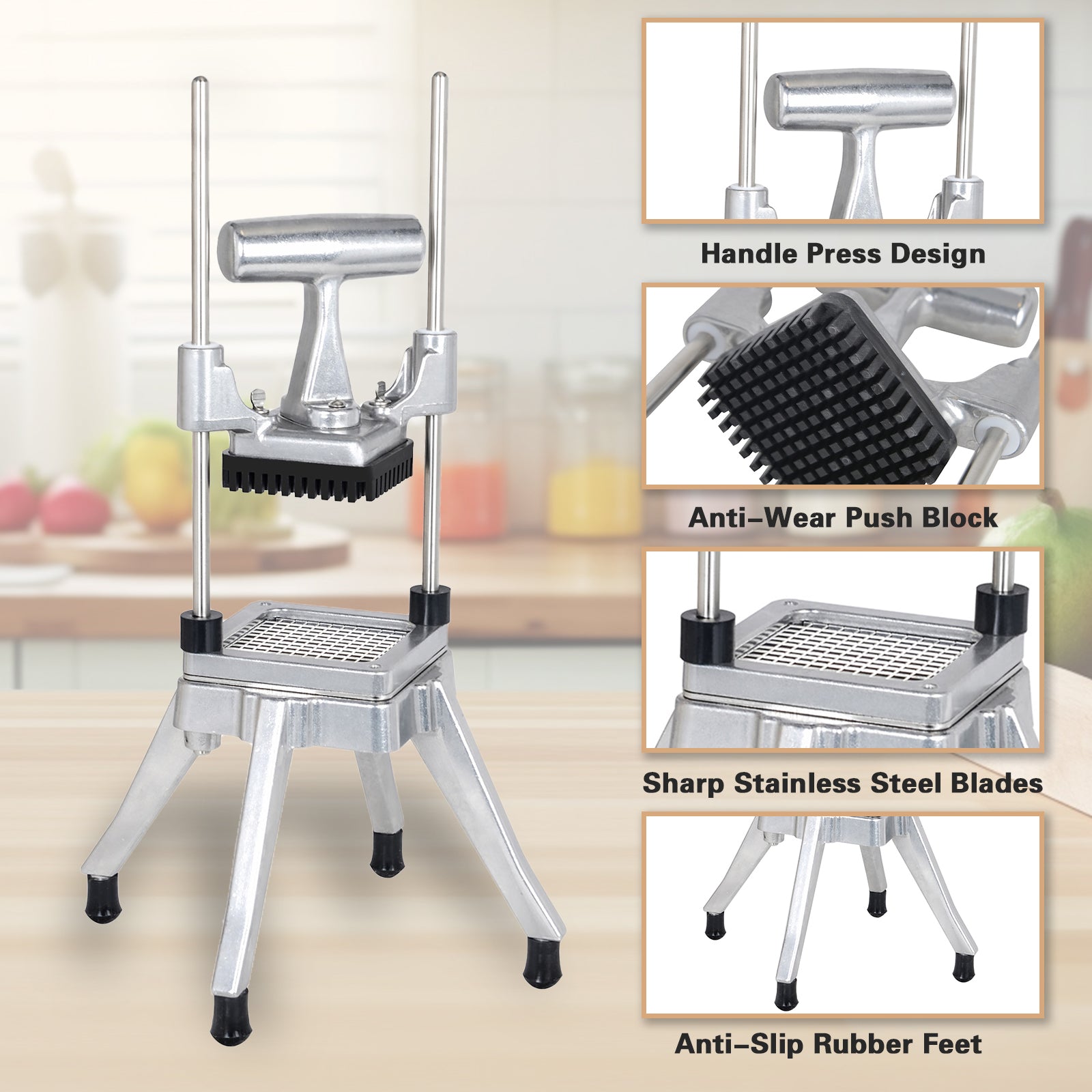 Hakka Commercial 1/2", 1/4", 3/8" Vertical Vegetable Fruit Chopper ...