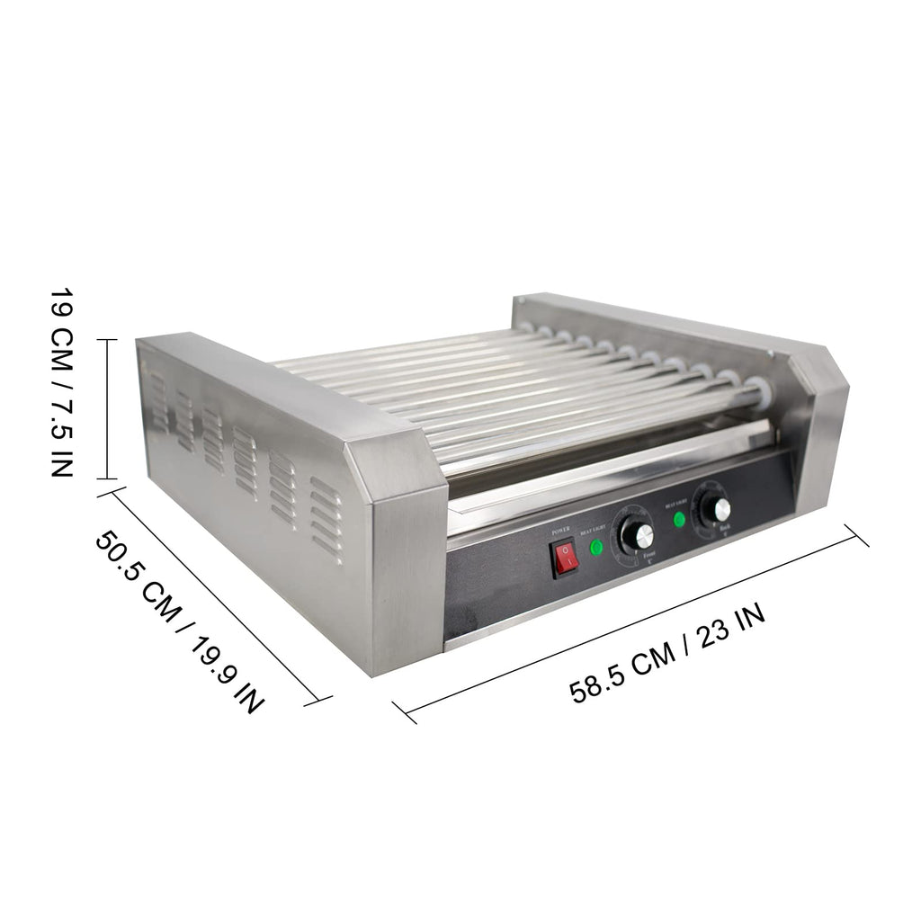 EasyRose Commercial Hot Dog Roller Grill with 11 Rollers(Official Refu ...
