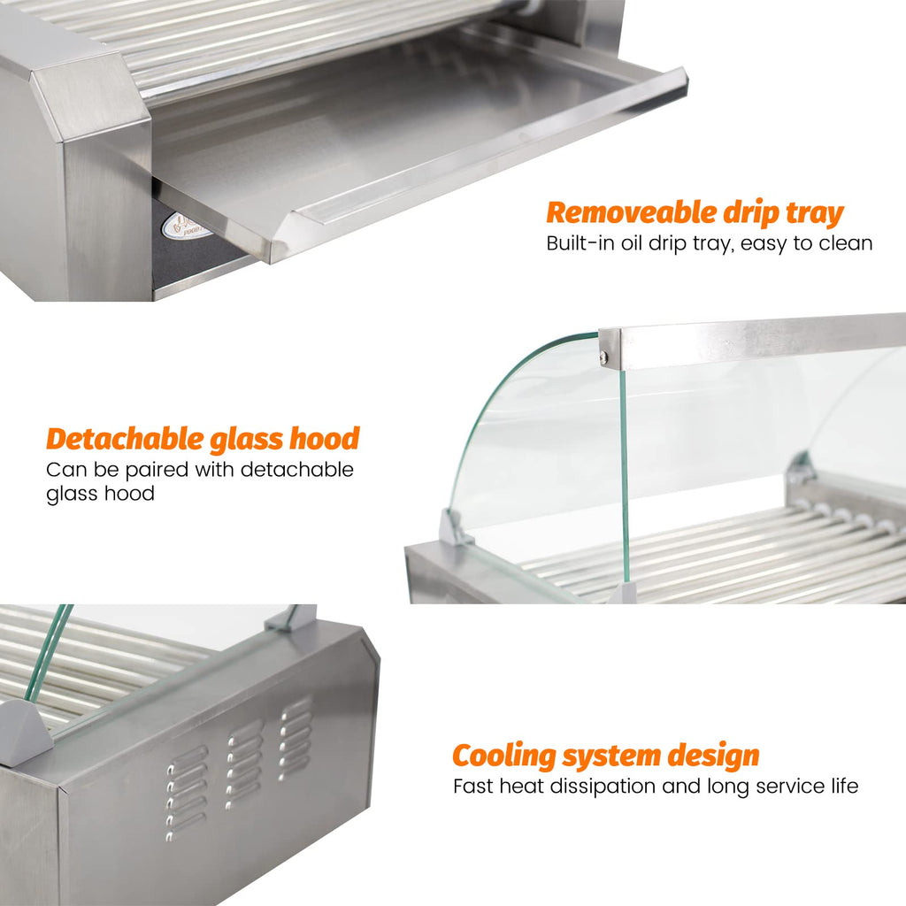EasyRose Commercial Hot Dog Roller Grill with 9 Rollers – Hakka ...