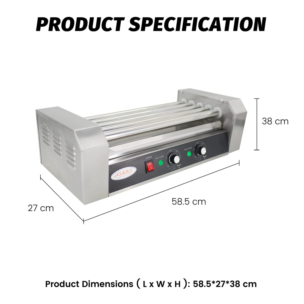 EasyRose Commercial Hot Dog Roller Grill with 5 Rollers (HB-ET-R2-5 ...
